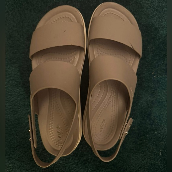 CROCS | Shoes | Crocs Literide Tan Sandals With Classic Comfort Design ...